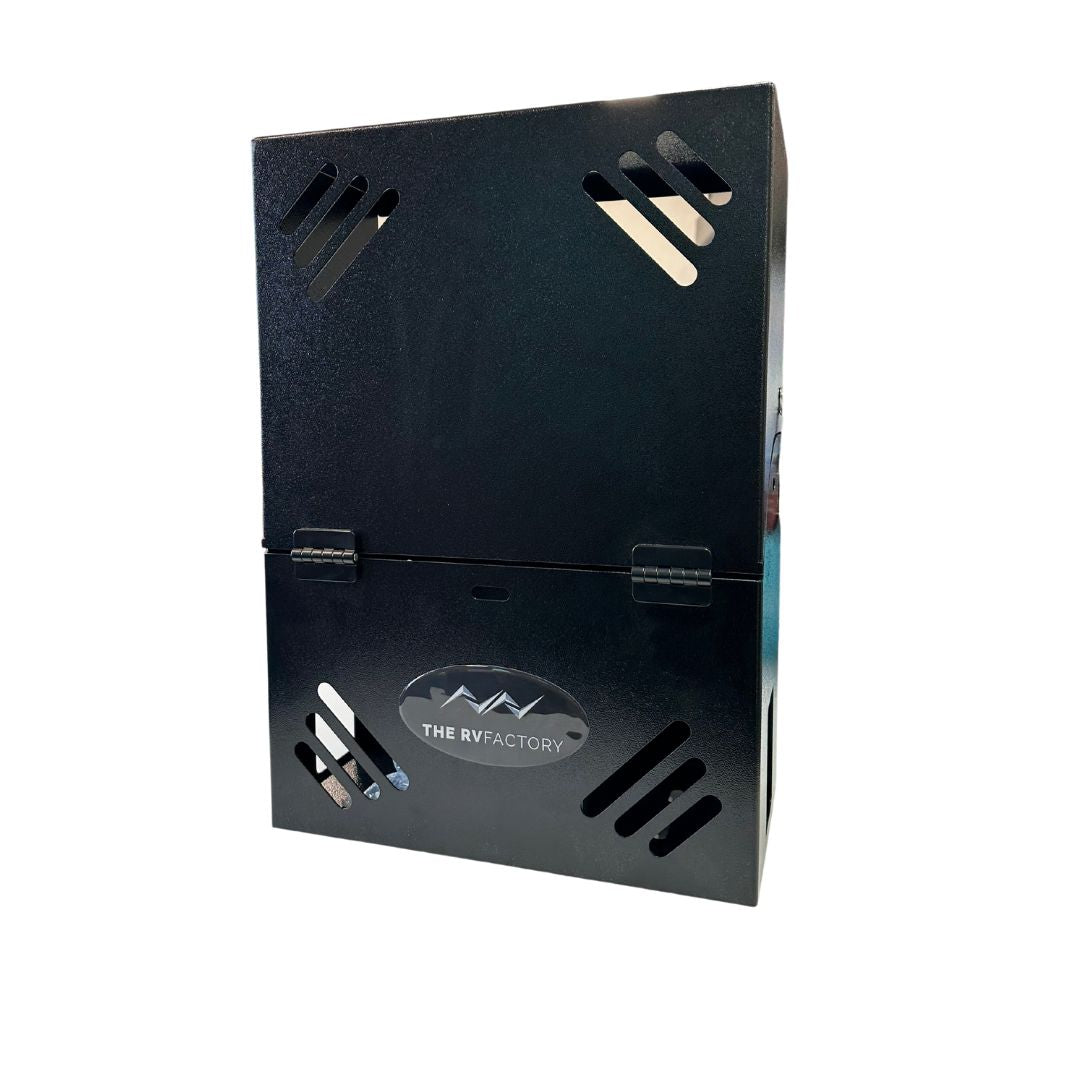 Black Lockable Jerry Can Holder - Rear Mount